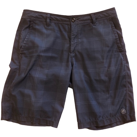 Hang Ten | Shorts | Hang Ten Mens Casual Shorts 34 Subtle Black Plaid ...